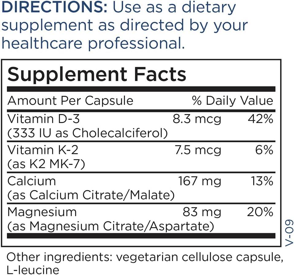 Metabolic Maintenance Cal Mag Plus with Vitamin D-3 & K2 - 180 Capsules ...