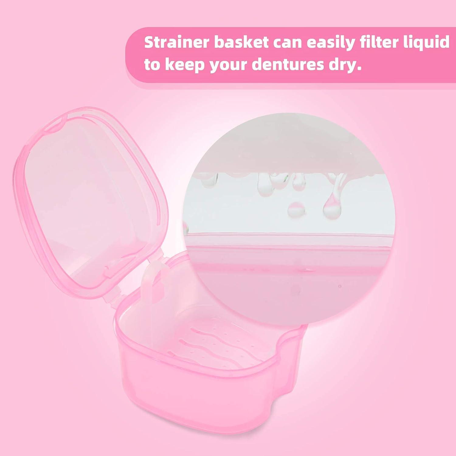 Dental Retainer Cleaning Case - Leak Proof & Waterproof - Pink ...