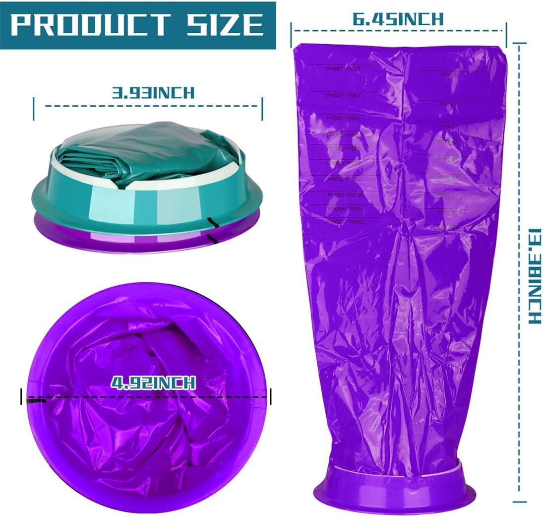 Disposable Vomit Bags - 16 Pack Portable 1000ML Emesis Bags for Travel ...