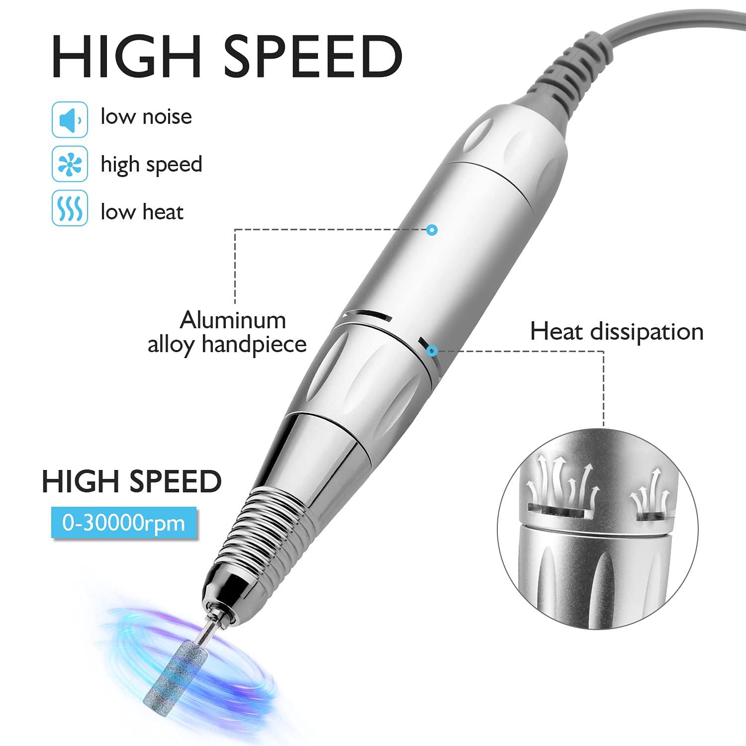 AZ GOGO Professional Nail Drill Machine 30000 rpm - Portable Electric ...