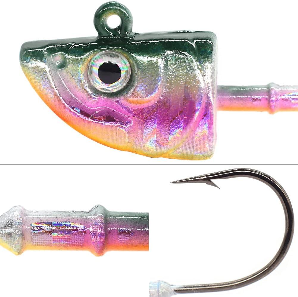 6 Pack 3/8oz (10g) Swimbait Jig Head Minnow Fish Head Jig for Shad ...