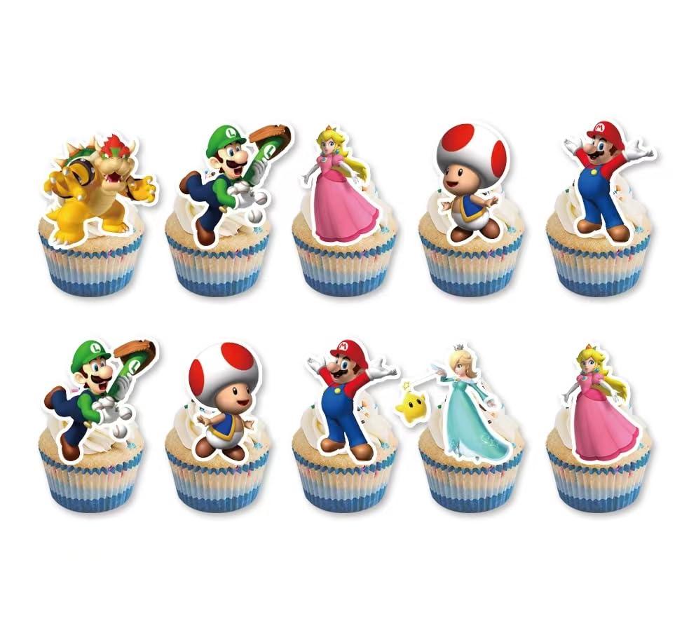 24 super brother CupCake Topper super brother Party Supplies super ...