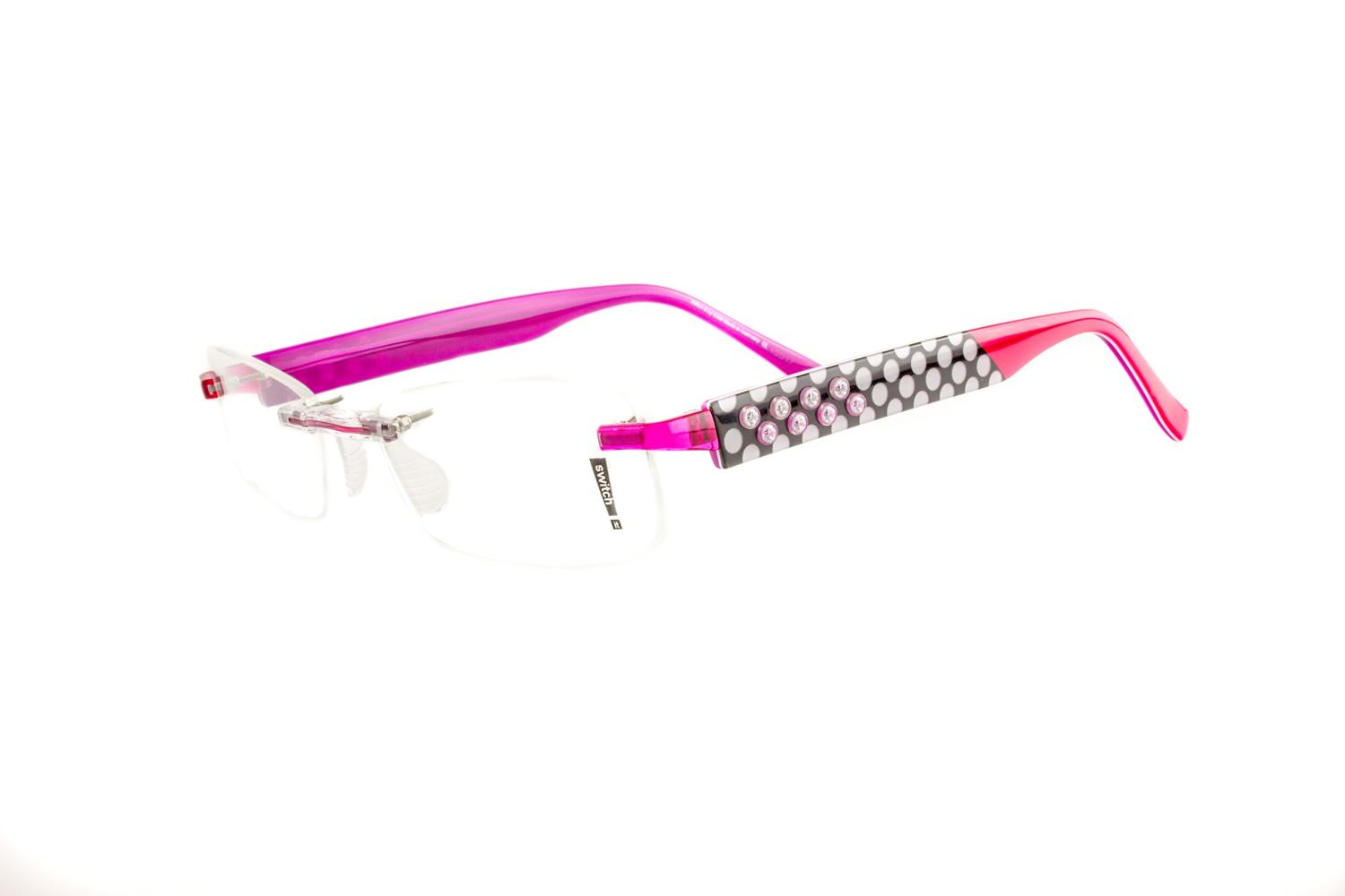 Switch It! Interchangeable Acetate Temples Set Pink Stones & Dots ...