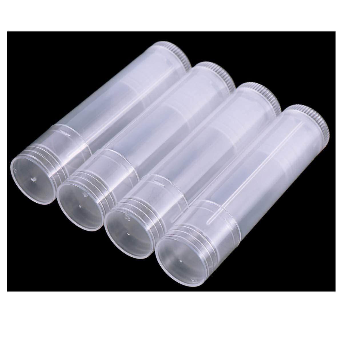 JZK 50 Pack Clear Plastic Lip Balm Containers - Empty Tubes for DIY Lip ...