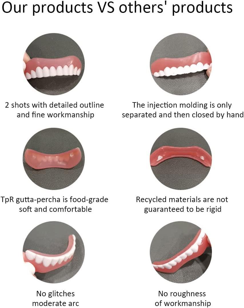 Women's Realistic Veneers Teeth - Upper and Lower Dentures for Missing ...