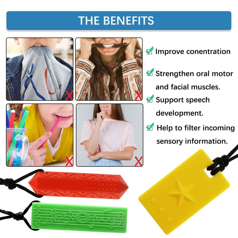Sensory Chew Necklaces for Autism & ADHD - Chewy Necklace Toys for Kids ...