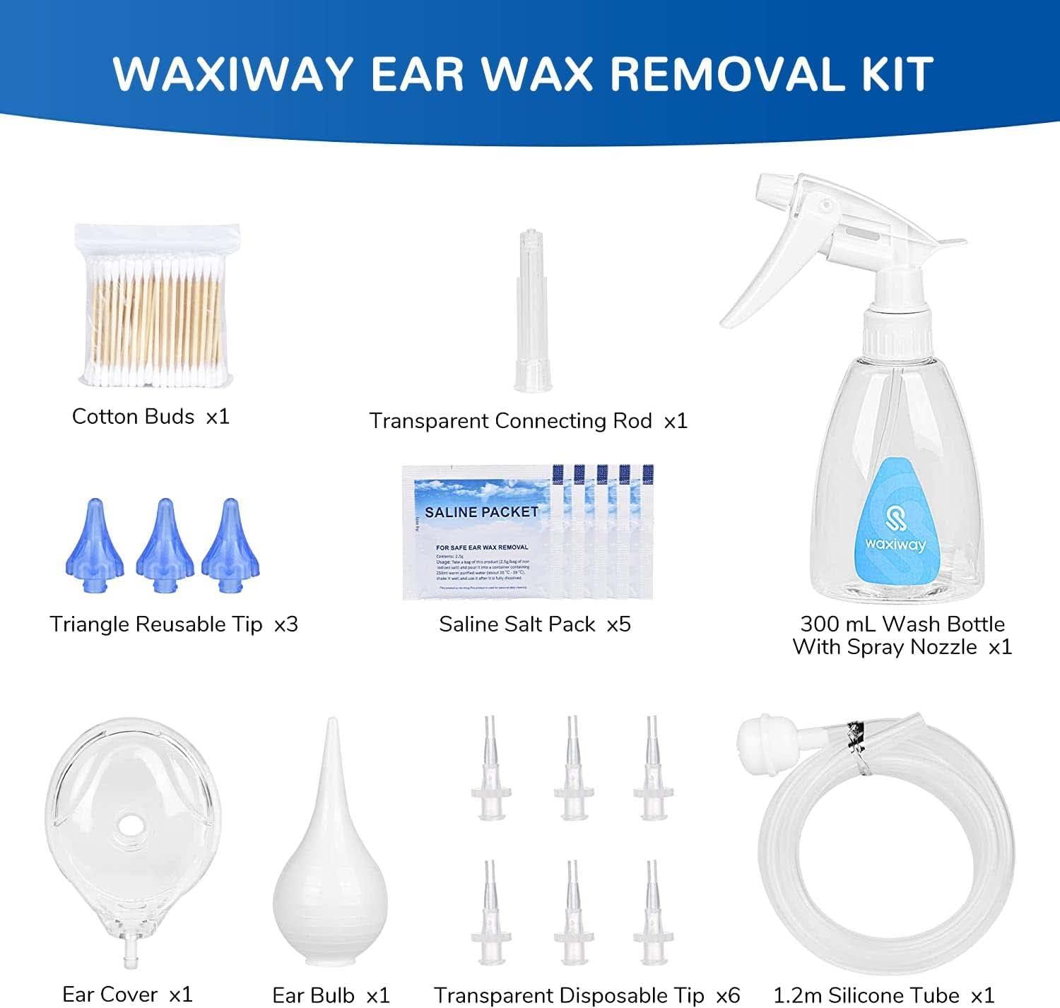 Waxiway Ear Wax Removal Kit - Easy Ear Cleaner Tool with Spray Bottle ...