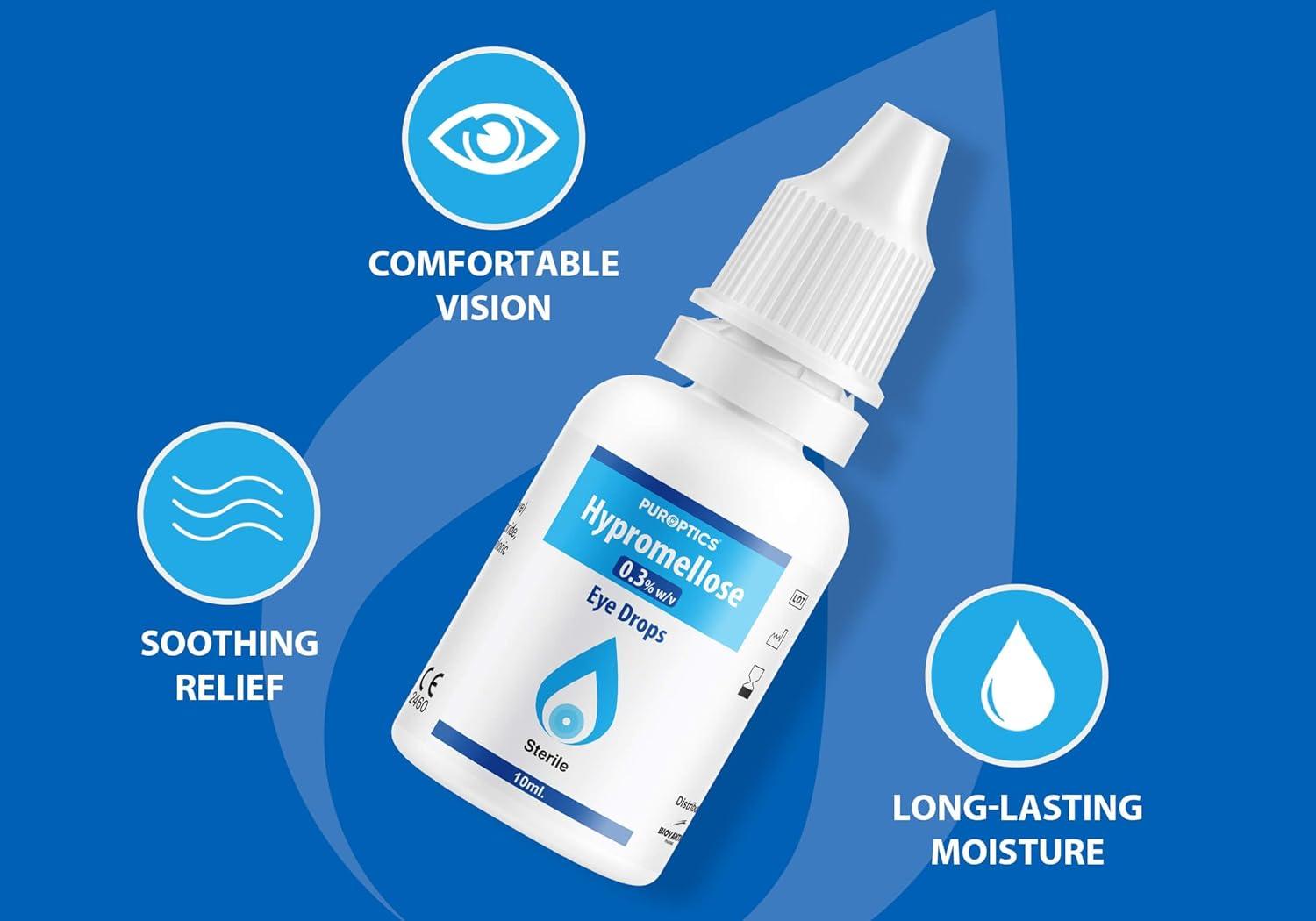 Puroptics Hypromellose 0.3% Eye Drops - Lubricating Relief for Dry ...