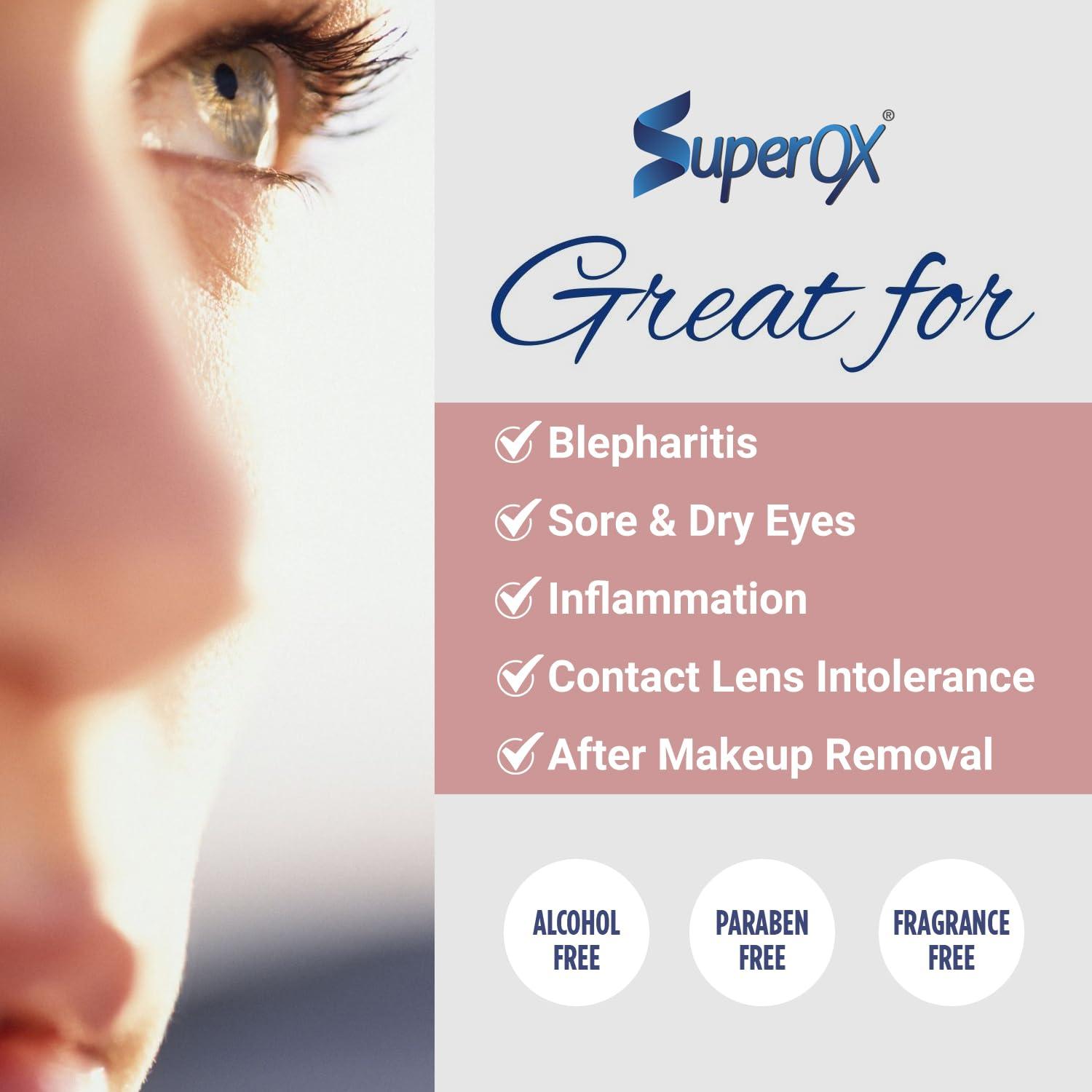 Superox Eyelid & Eyelash Cleanser - Hypochlorous Acid Spray for Styes ...
