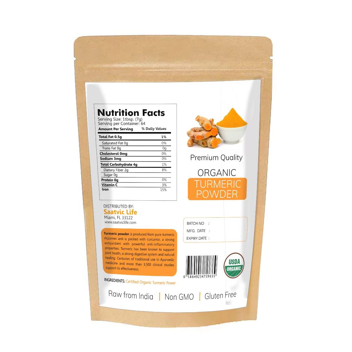 Organic Turmeric Root Powder w/ Curcumin | Lab Tested for Purity | 100% ...