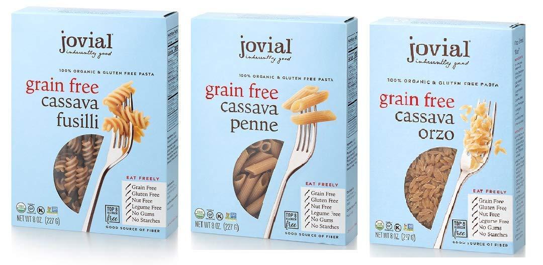 Jovial Grain-Free Cassava Pasta Variety Pack - Orzo, Penne, Fusilli (3 ...