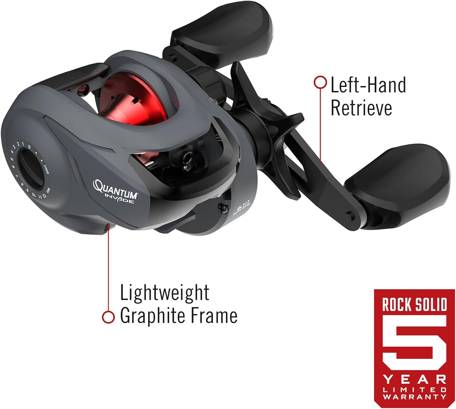 Buy Quantum Invade Baitcast Fishing Reel - 5 Ball Bearings Dynamag Cast ...