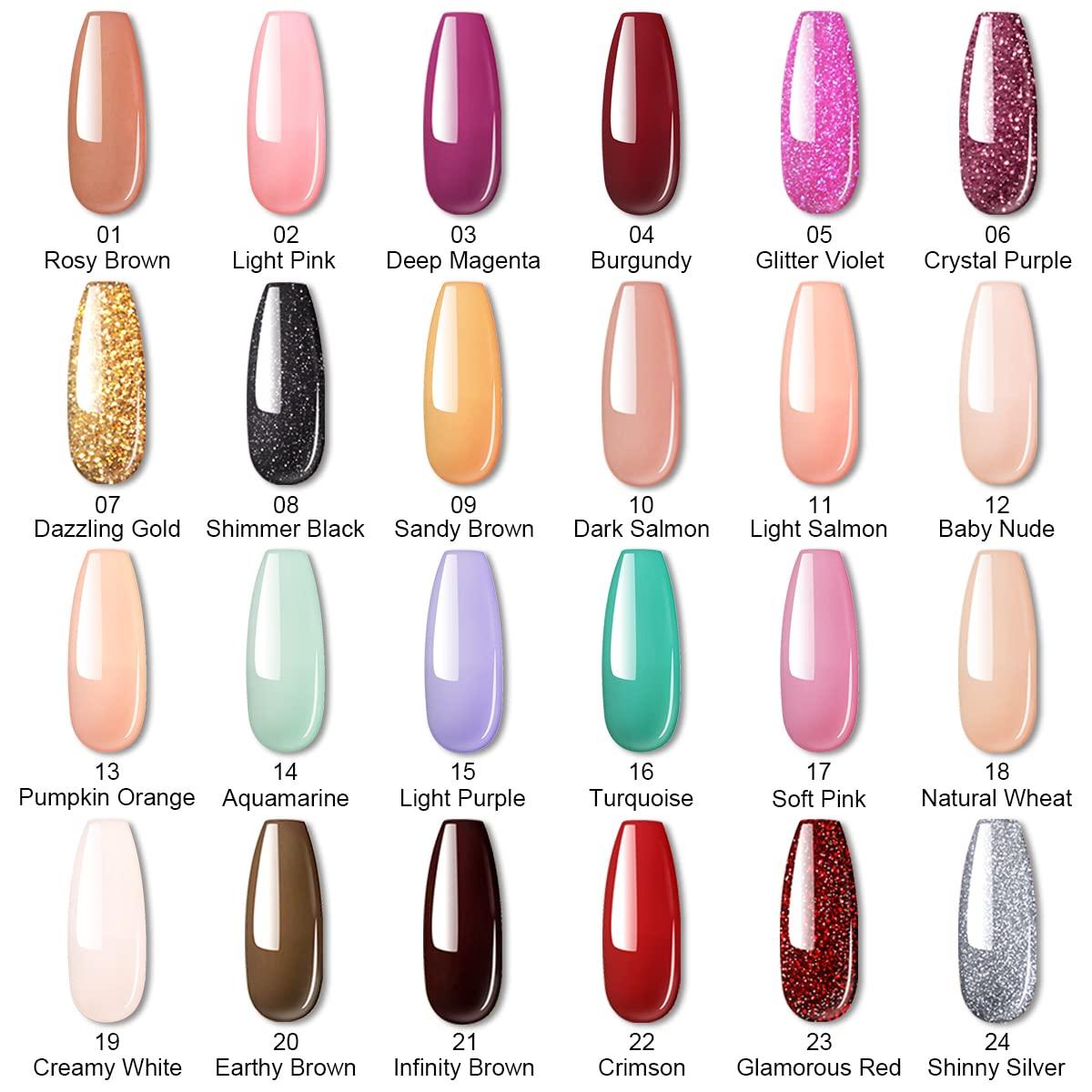 REDNEE 33 Pcs Quick Dry Dip Powder Nail Kit Starter | 24 Colors Dipping ...