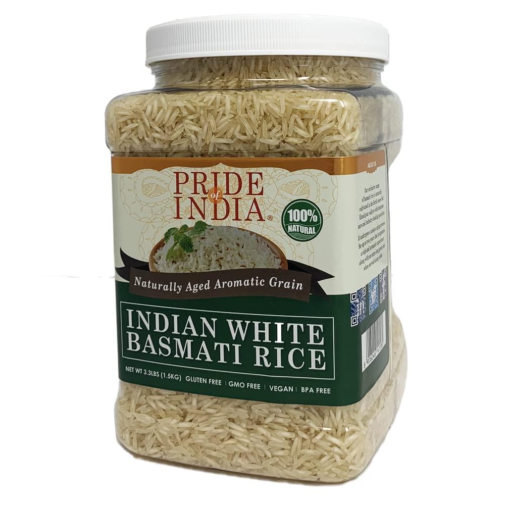 Pride Of India Extra Long Indian Basmati Rice 3.3 Lbs - Authentic ...