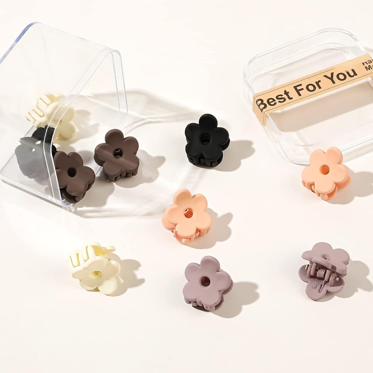 Mini Flower Hair Claw Clips Variety Pack - 10PCS Mixed Colors for Women ...