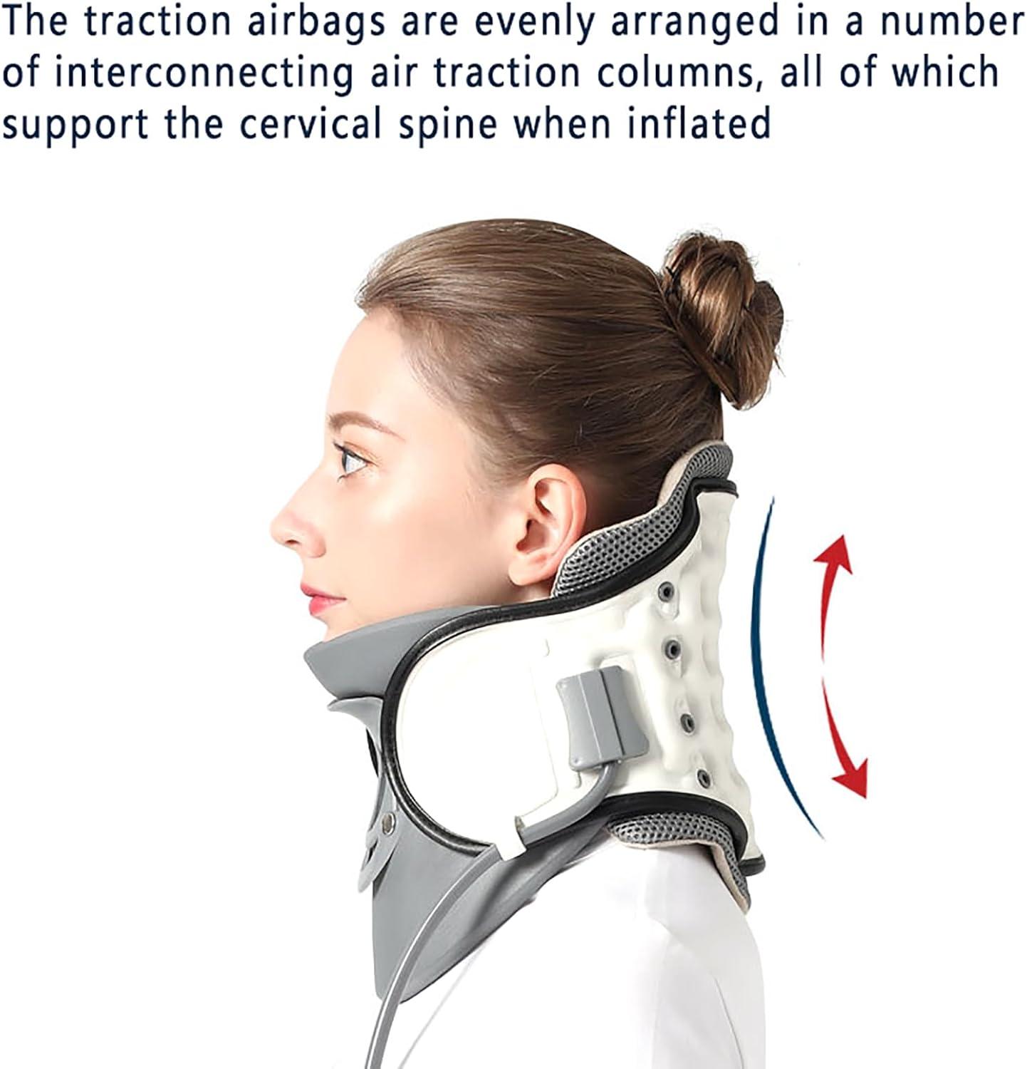 Adjustable Cervical Spine Traction Device - Airbag Neck Collar for Pain ...