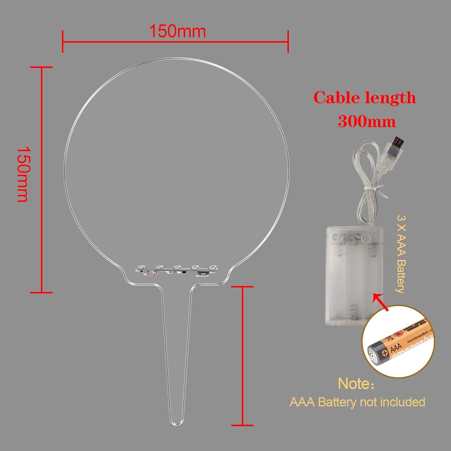 Personalised LED Cake Topper 7 Colour Changes Light Up Cake Toppers ...