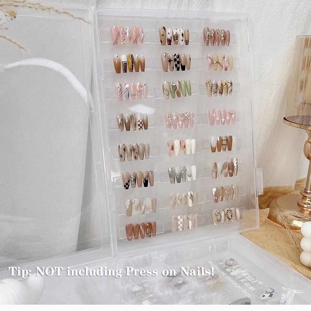 Press on Nails Storage Box with Tape & Acrylic Stand - Empty Nail ...