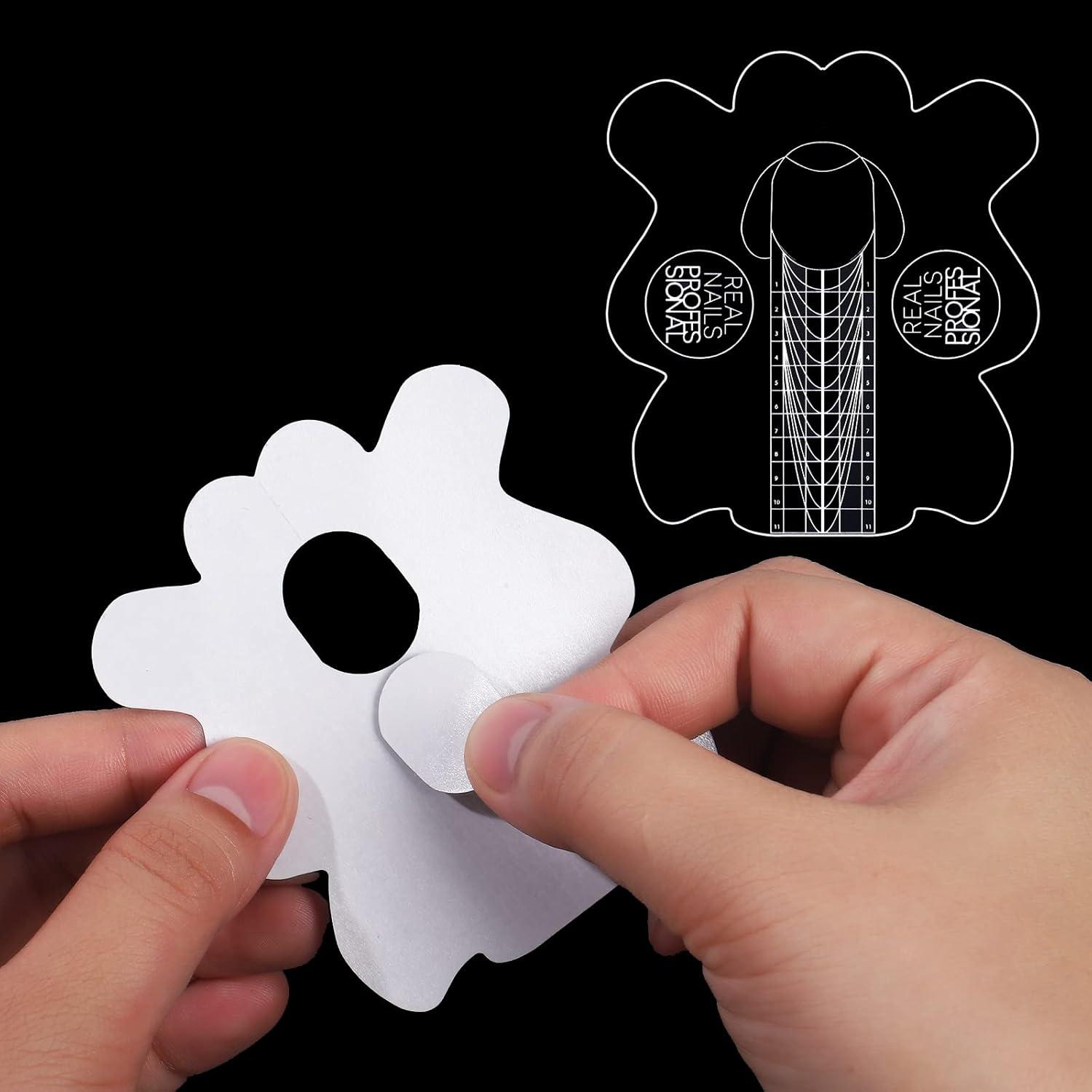 BNG 100 Pcs Square Nail Forms - French Acrylic UV Gel Tips & Stencil ...