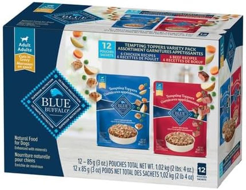 Blue Buffalo Tempting Toppers Dog Wet Food Beef & Chicken Variety Pack ...