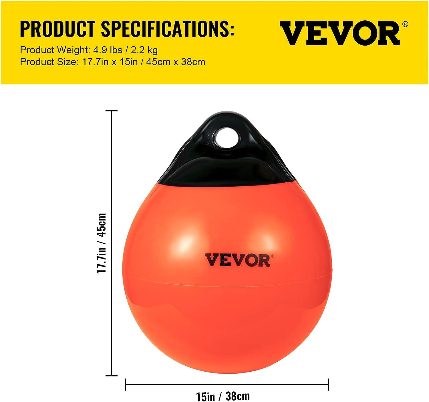 VEVOR 15 Inflatable Boat Buoy Balls - Heavy-Duty Marine-Grade PVC ...
