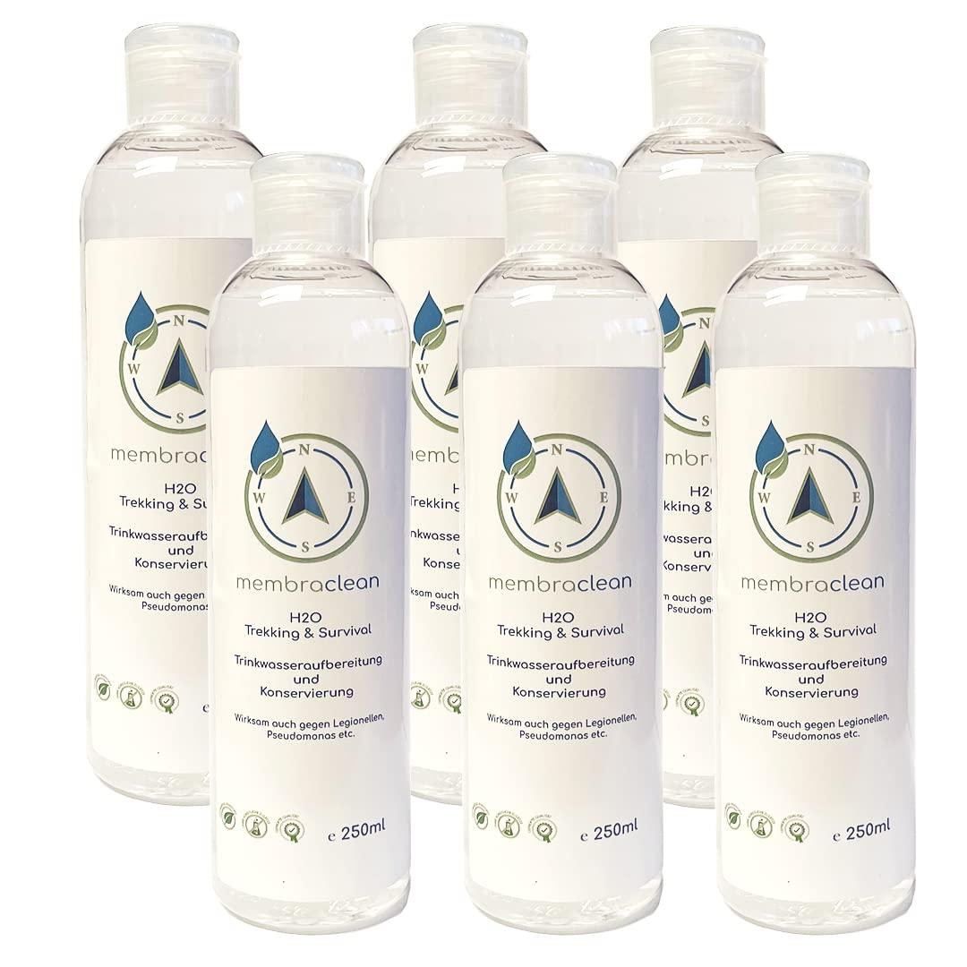 6x Membraclean H2O Trekking & Survival Water Treatment - 250ml | Drink ...