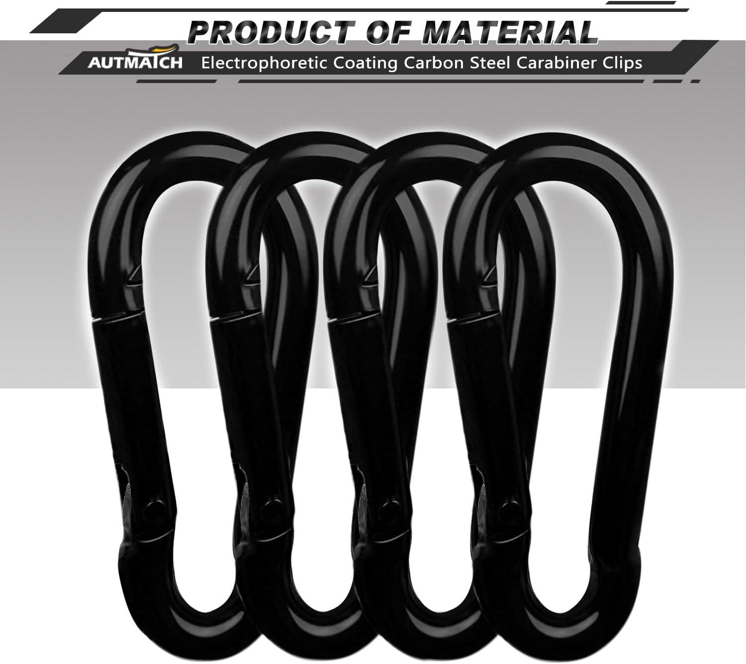 Autmatch Carabiner Clips 3 Spring Snap Hook Buckle Heavy Duty Locking ...