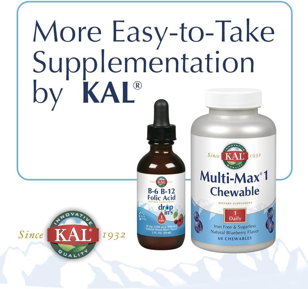 KAL Calcium Citrate Chewable 500mg with Magnesium & Vitamin D-3 - Bones, Teeth, Nerve & Muscle ...