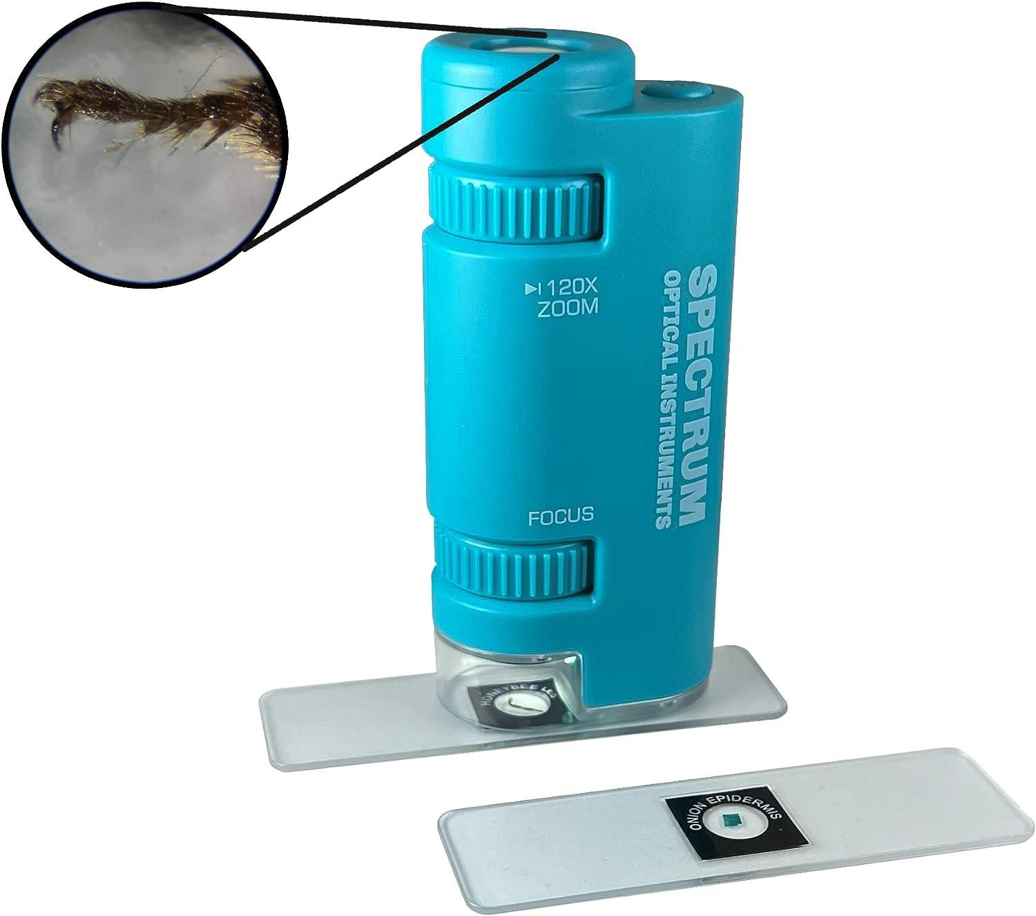 EasyMicro 60x-120x LED Lighted Zoom Microscope (Blue) - Explore the ...