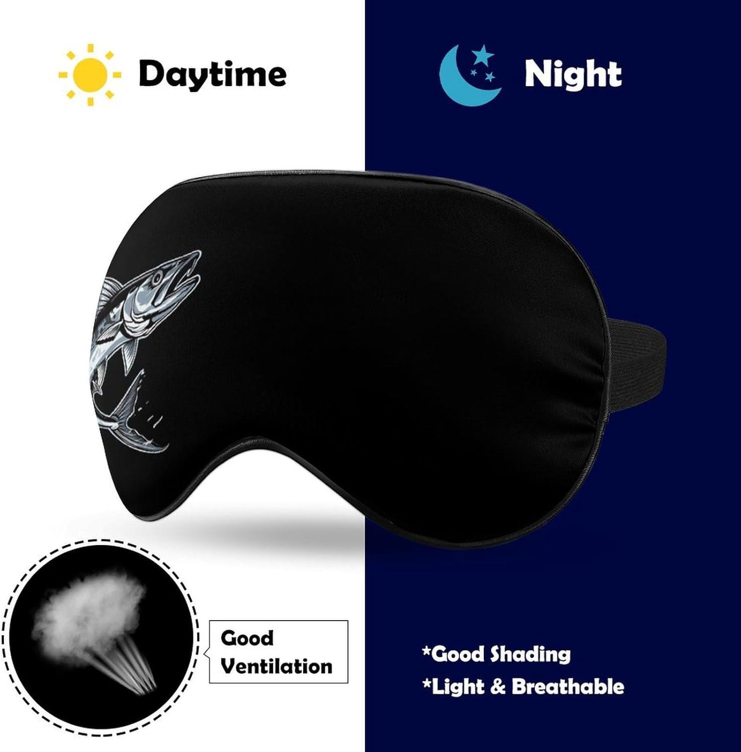 Ocean Blue Fish Spanish Mackerel Wahoo Soft Sleep Mask | Adjustable Eye ...