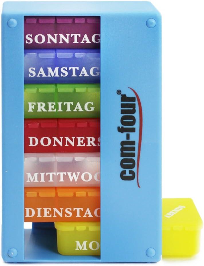Com-Four 7-Day Drug Doser & Pill Organizer - Weekly Medication Box with ...