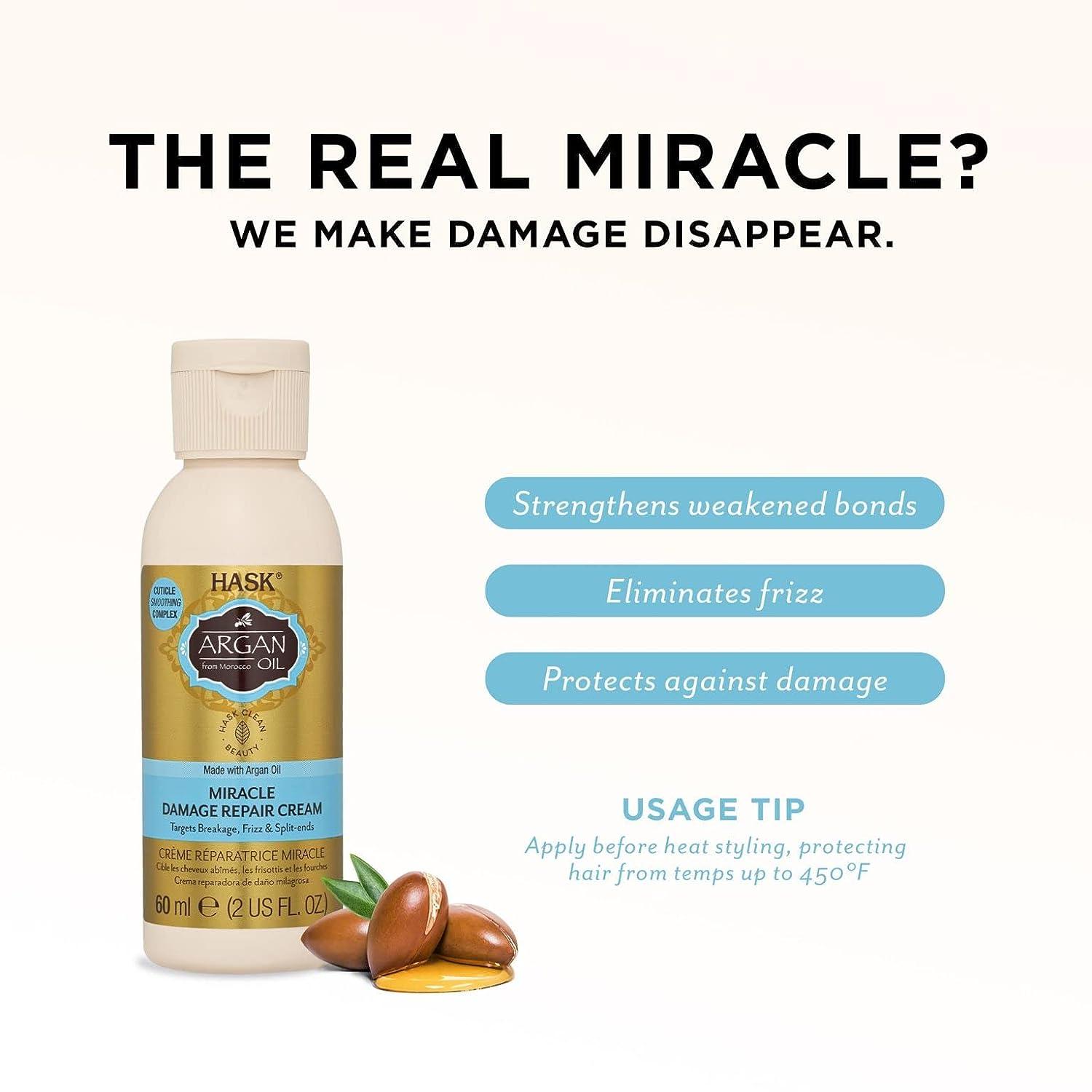 HASK Argan Oil Miracle Damage Repair Cream - Pack of 2 | For All Hair ...