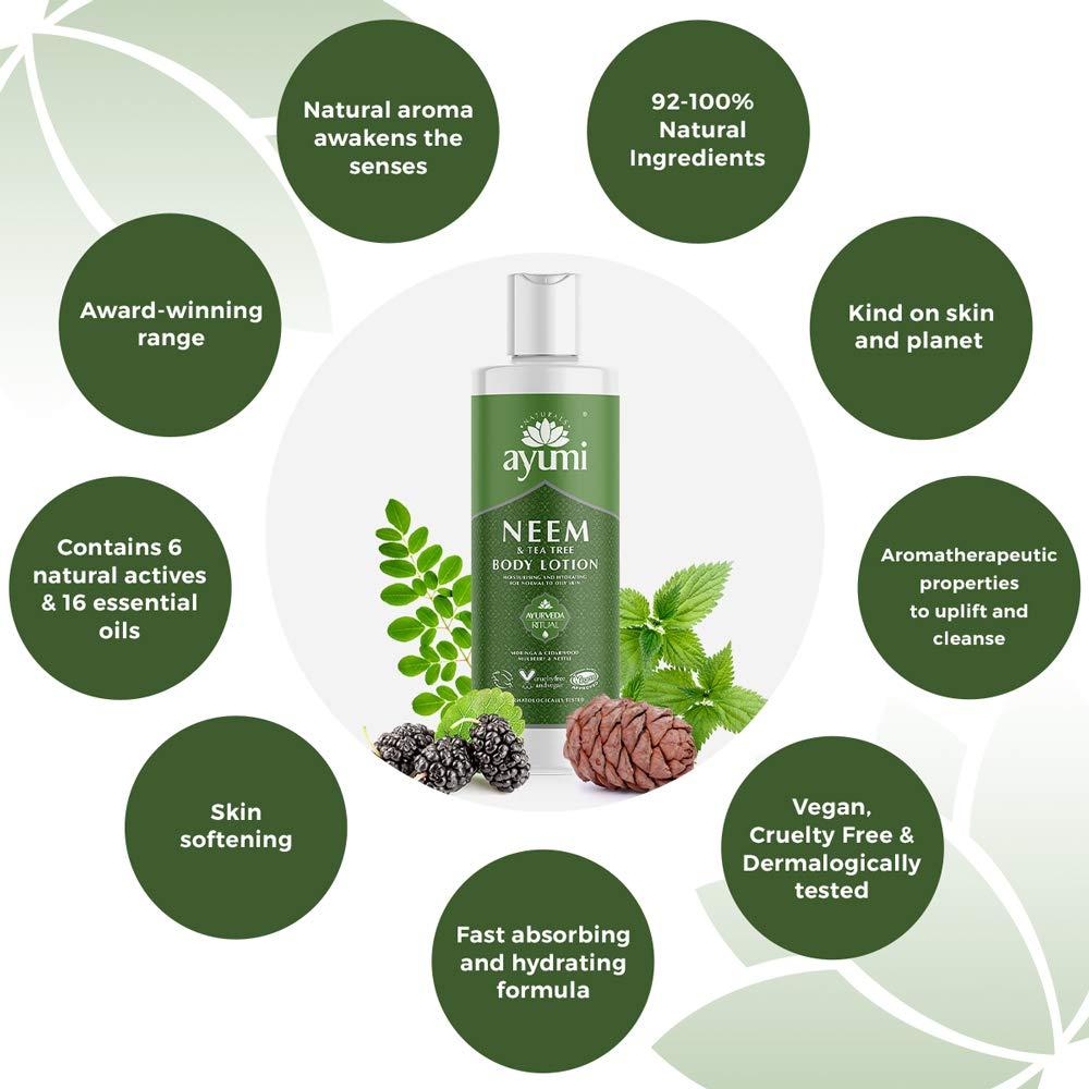Ayumi Neem & Tea Tree Body Lotion | Vegan Cruelty-Free Dermatologically ...