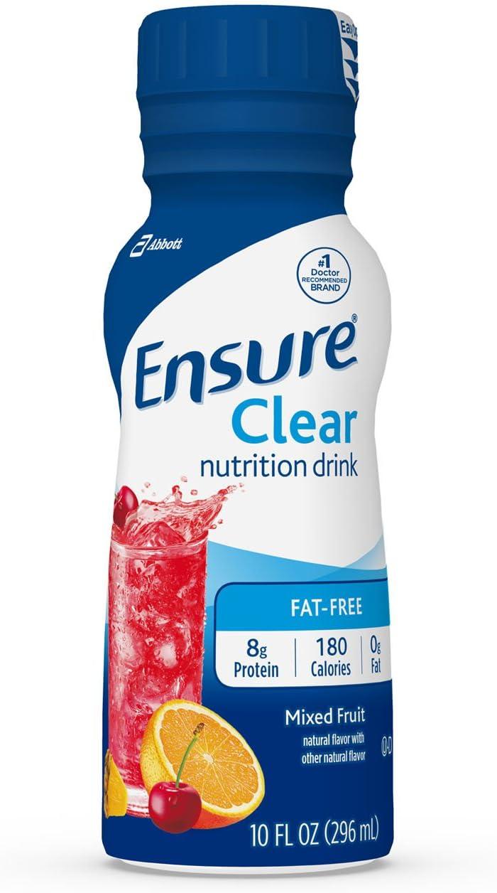 Ensure Clear Nutrition Drink | Mixed Fruit Flavor | 0g Fat, 8g Protein ...