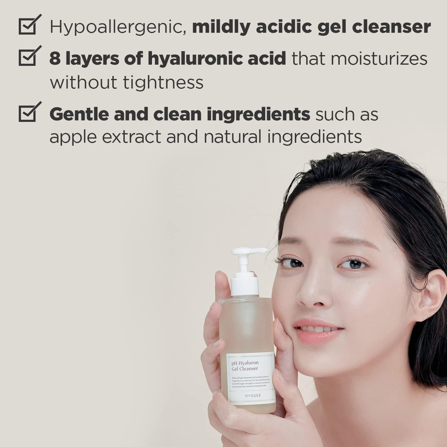 HYGGEE pH Hyaluron Gel Cleanser - Hyaluronic Acid Face Wash for All ...