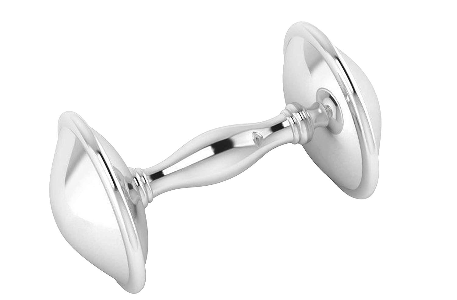 Miza Sterling Silver Baby Rattle - Plain Dumbbell Design | Buy Now with ...