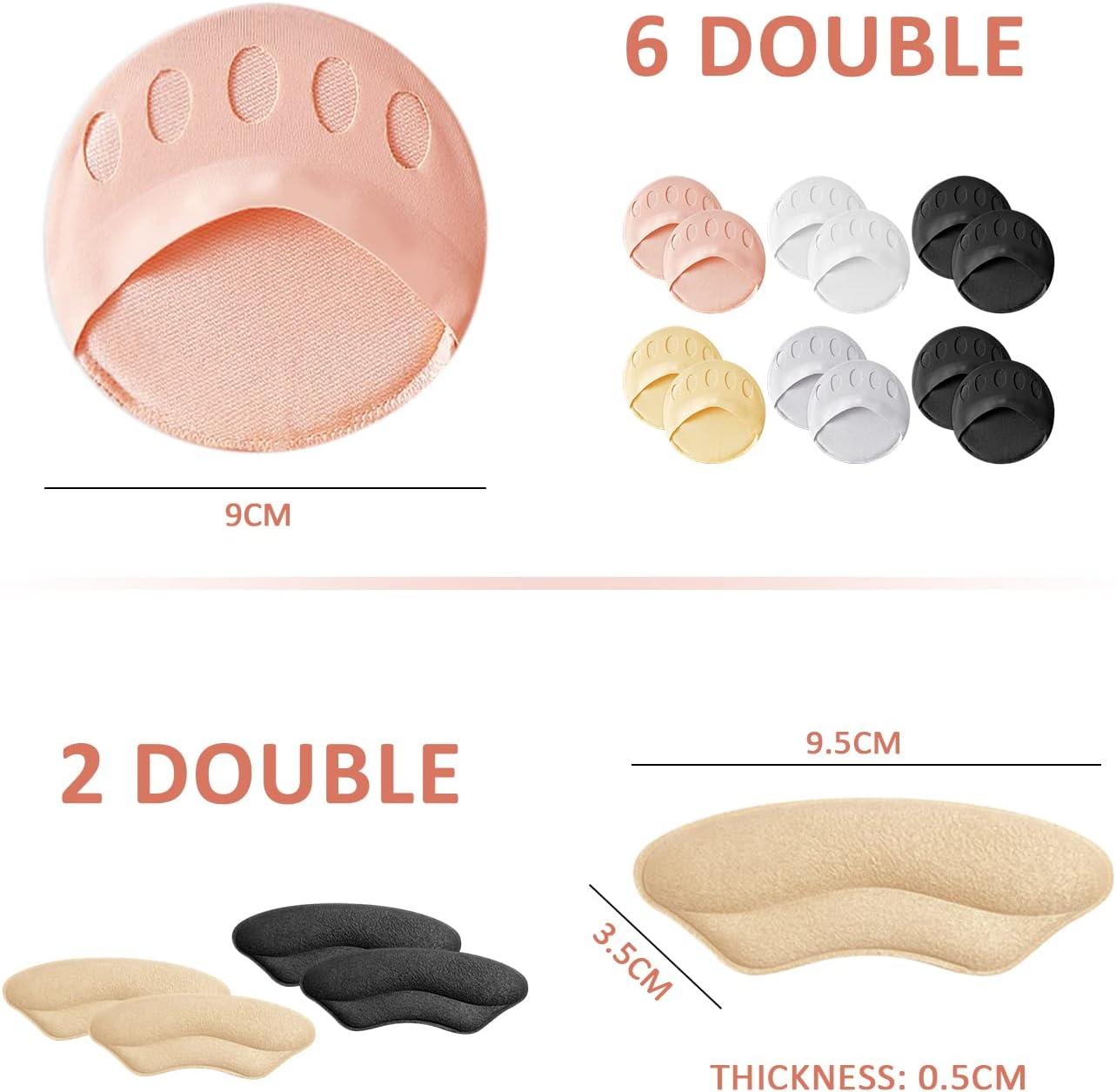 6 Pairs Honeycomb Forefoot Pads & 2 Pairs Sponge Heel Pads - Metatarsal ...