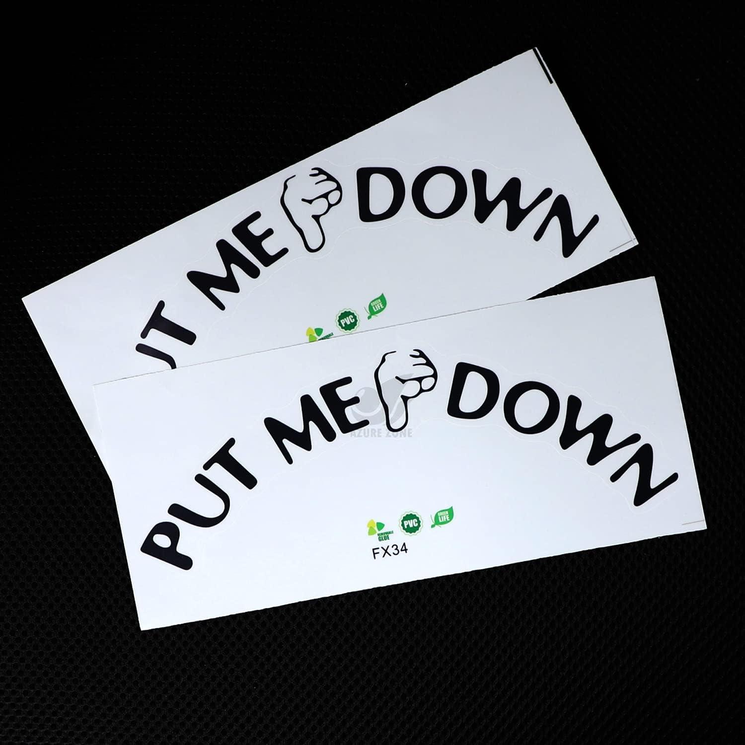 Set of 4 Black Funny 'Put Me Down' Toilet Seat Stickers - Bathroom ...