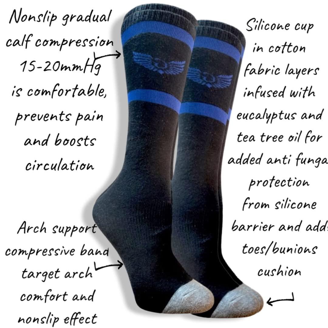 GuardianAngel Diabetic Neuropathy Socks with Silicone Toe Cushion ...