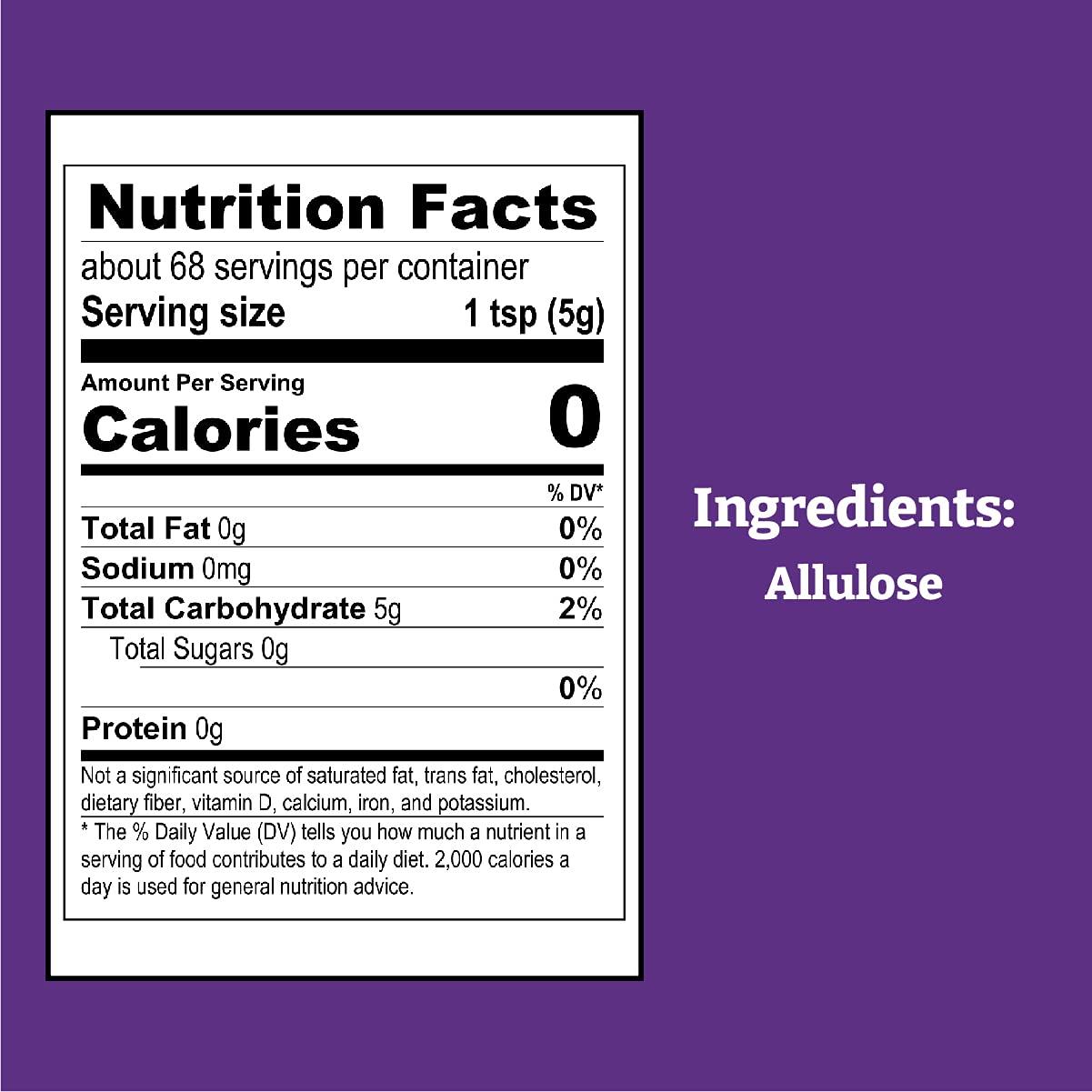 Wholesome Sweeteners Allulose Zero Calorie Granulated Sweetener - Non ...