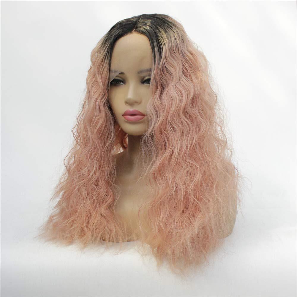 Buy Fluffy Gradient Color Long Curly Corn Hair Wig - Front Lace ...