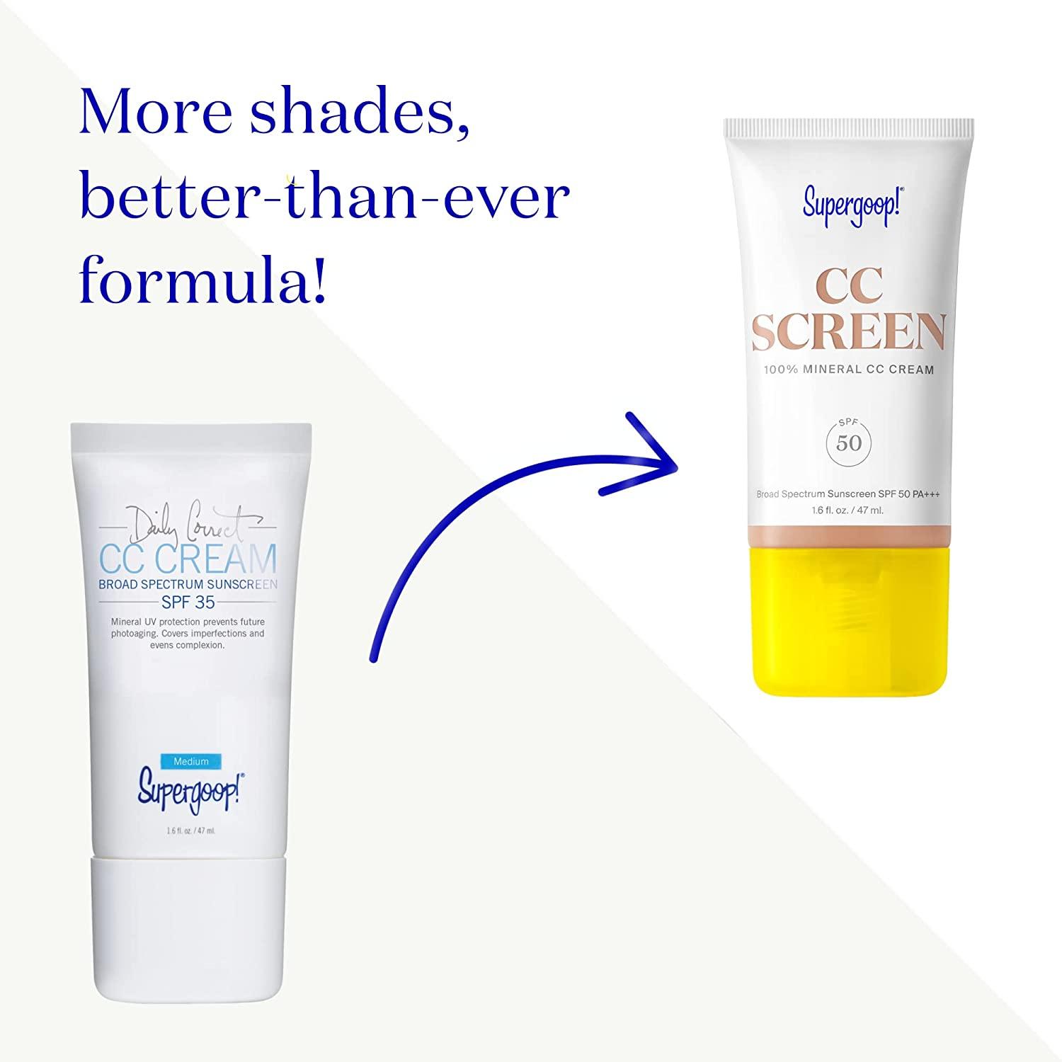 Supergoop! CC Screen SPF 50 PA++++ Tinted Mineral CC Cream with Broad ...