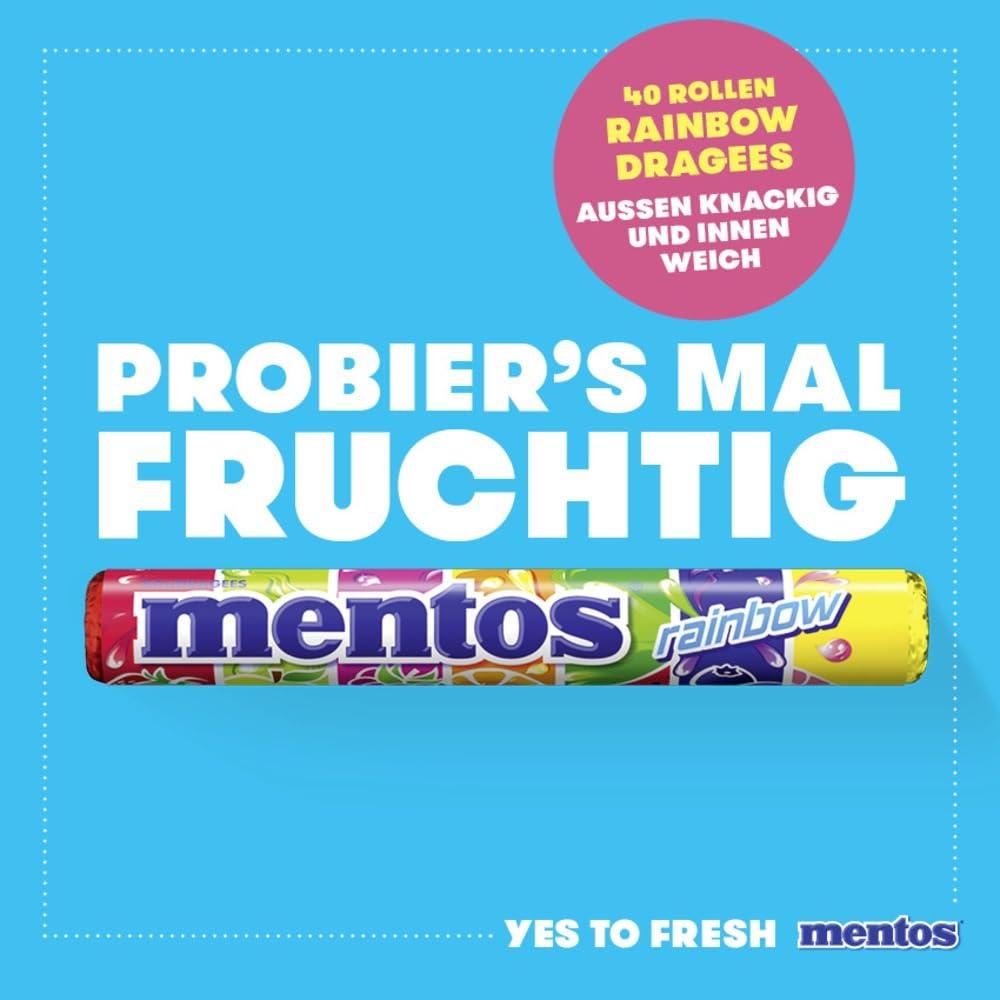 Mentos Rainbow Dragees Vegan Fruit Candies Multipack (40 Rolls ...