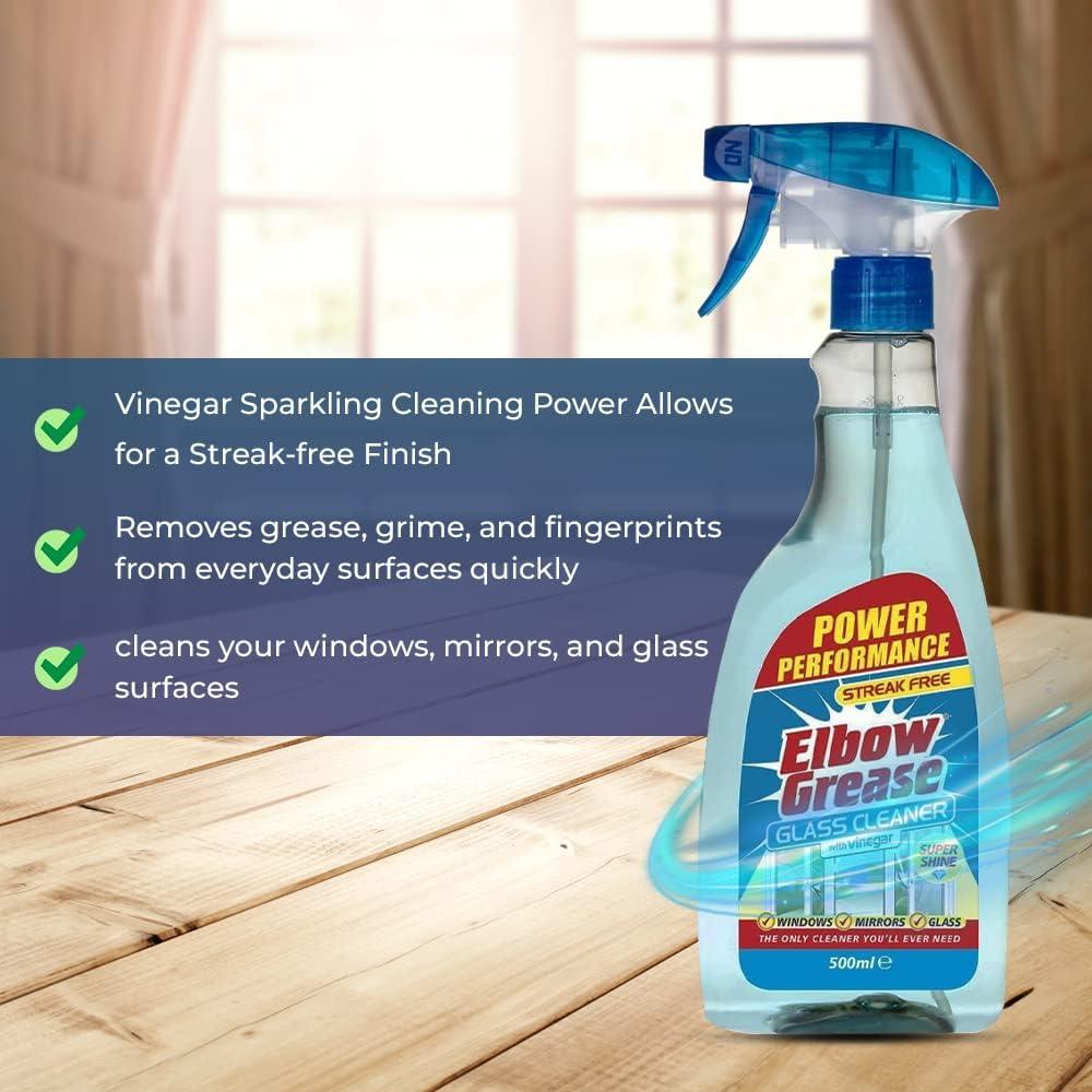 Pack of 2 Elbow Grease Glass Cleaner with Vinegar for Windows and ...