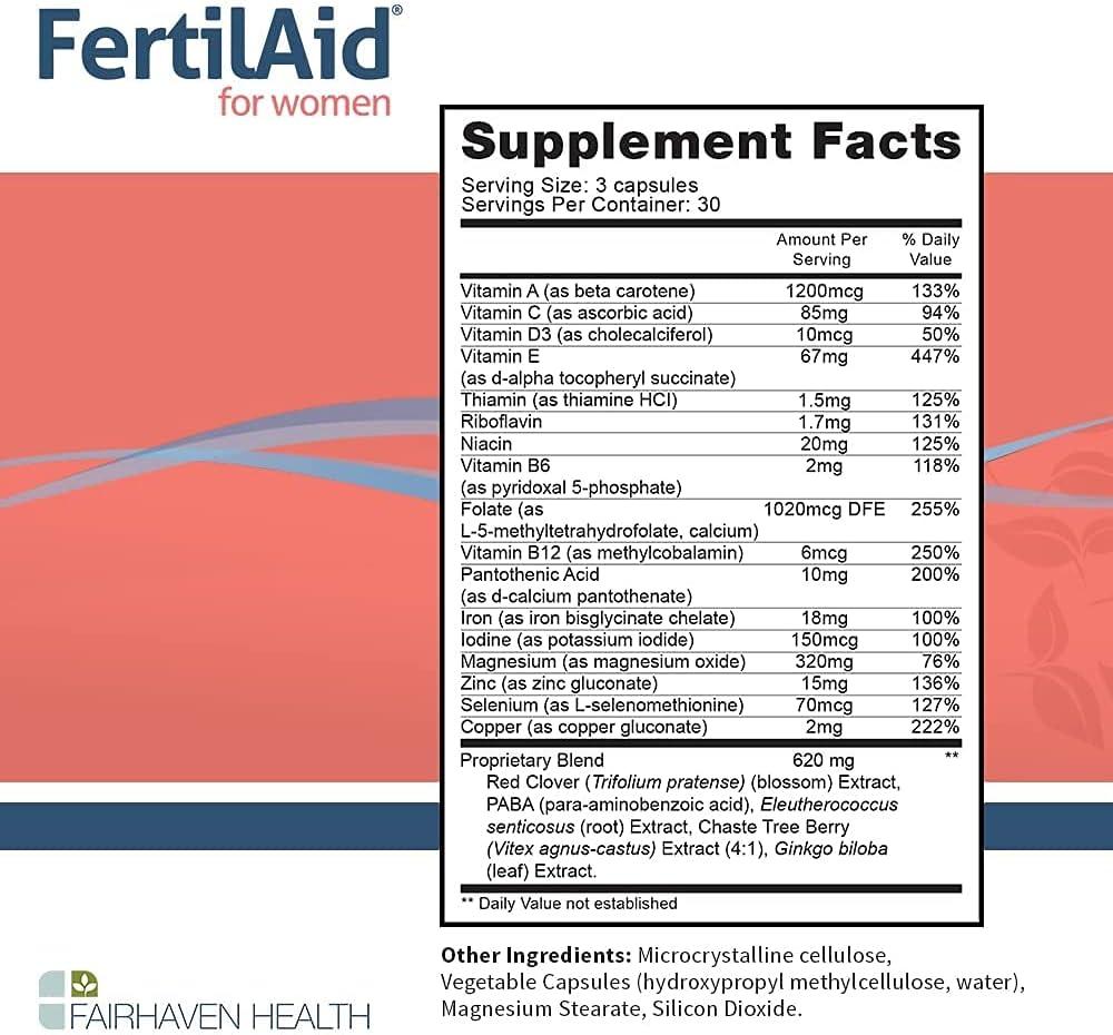 FertilAid for Women: Fertility Supplement with Vitex for Regular Cycle ...