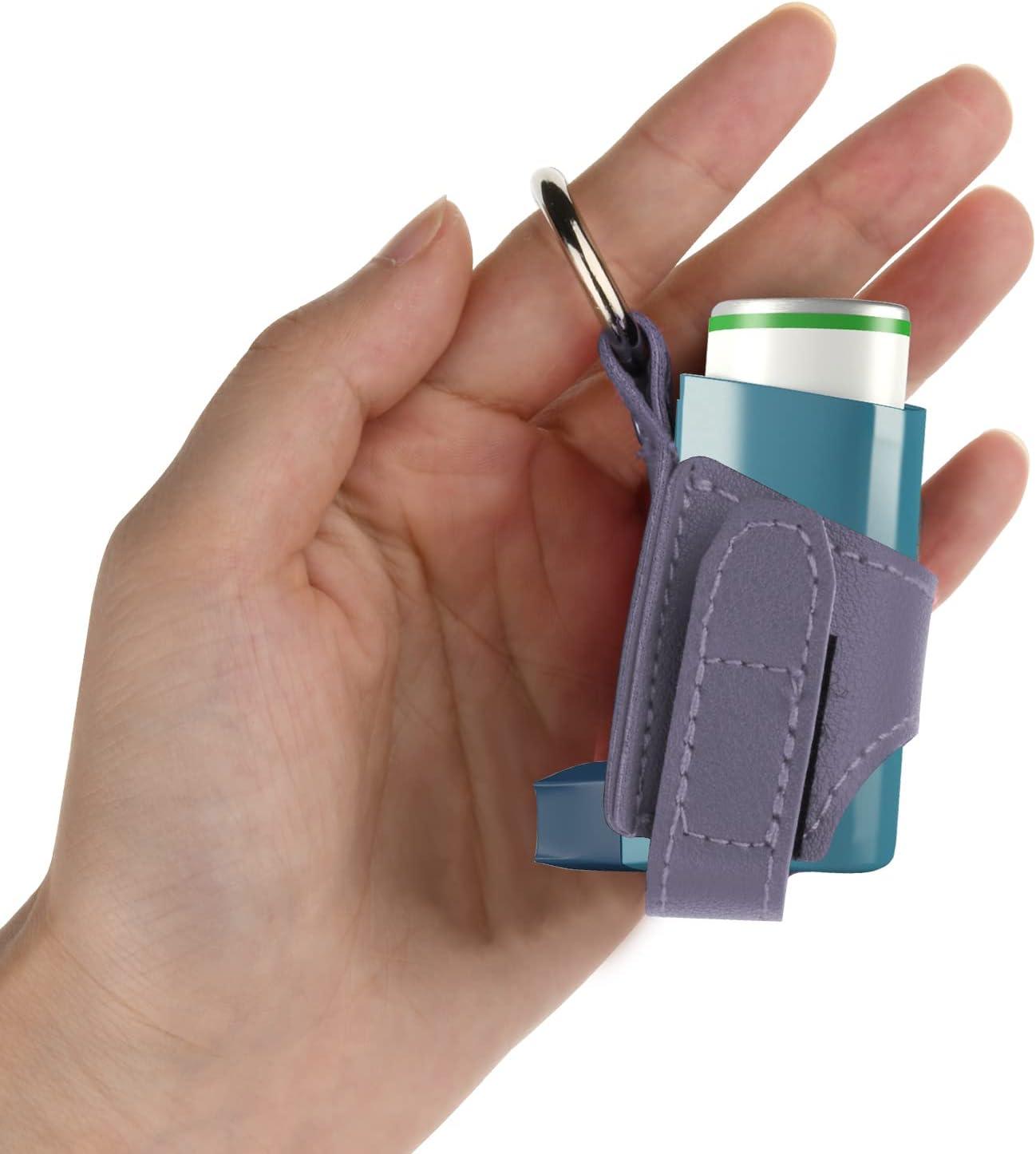 Beautyflier Asthma Inhaler Holder - Purple PU Leather Travel Handy ...