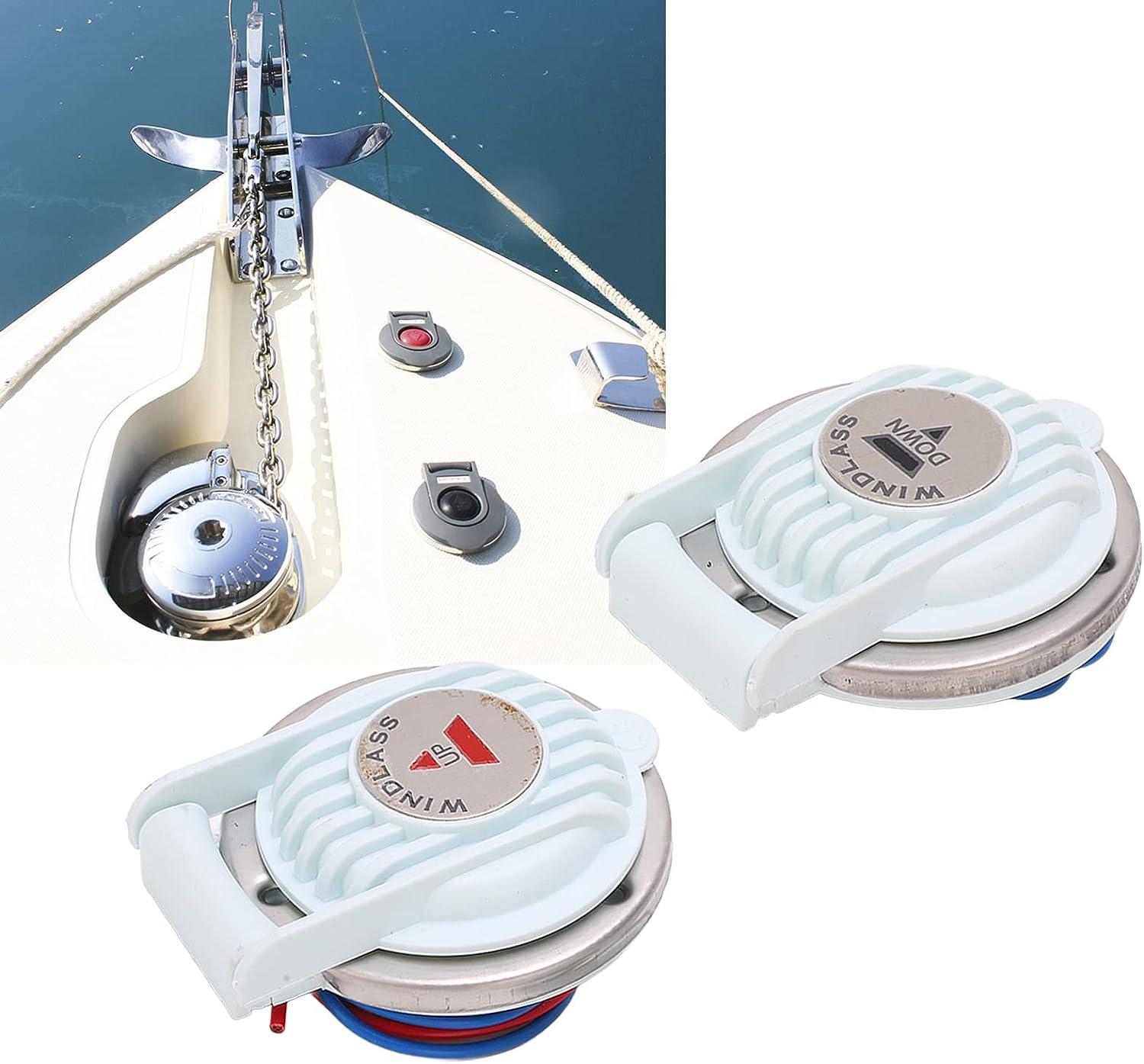 2pcs Acouto Windlass Deck Foot Switch Set with Cover & Screws for Boat ...