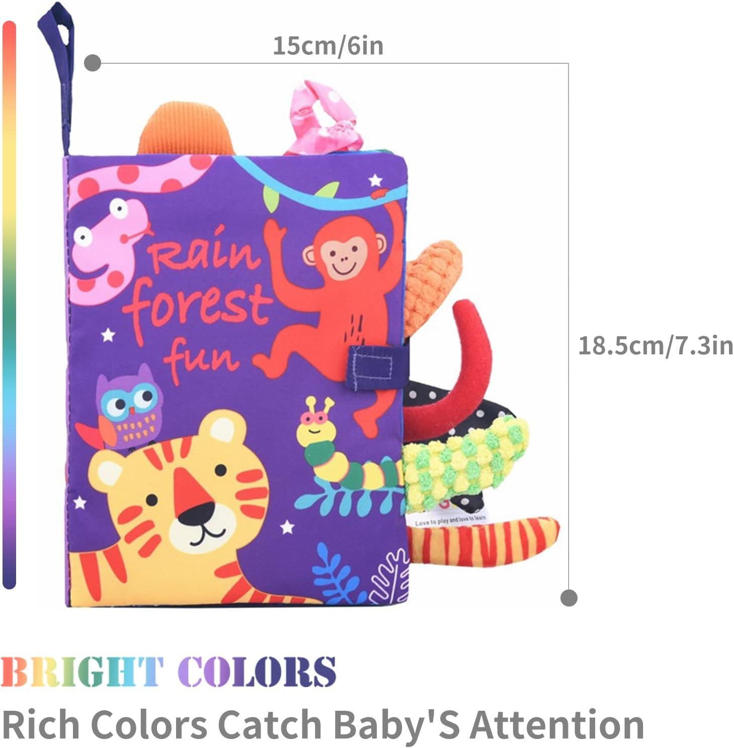 Baby Books 0-12 Months Tropical Rainforest Animals Crinkle Soft Books ...