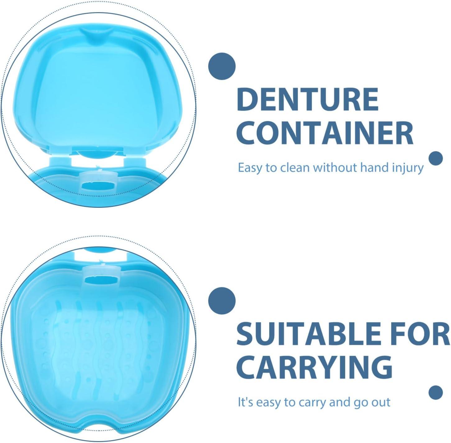 SUPVOX Denture Box - Blue Denture Teeth Storage Case with Net for ...