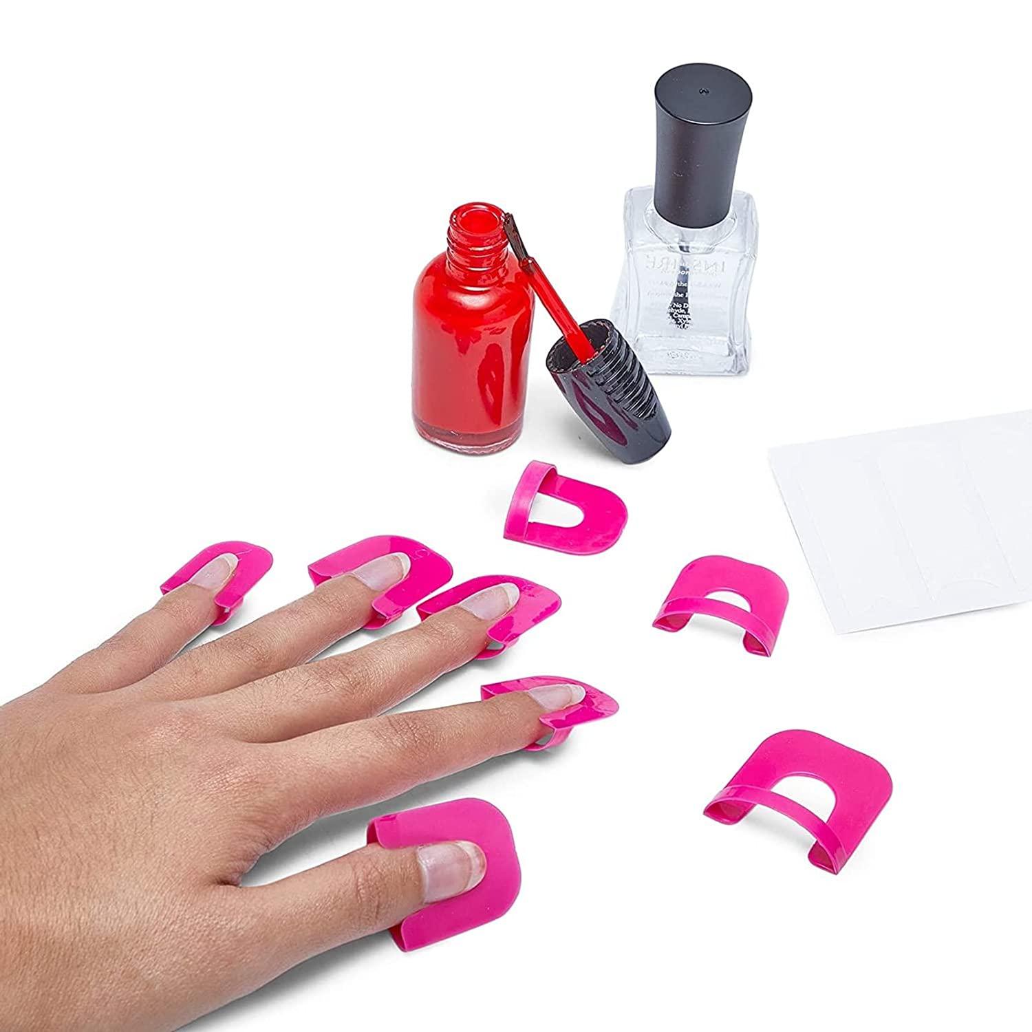 Plastic Nail Polish Protectors for Fingers - 52 Pieces, 10 Sizes | Nail ...